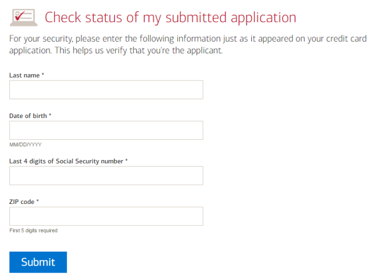 How to Check Bank of America Credit Card Application Status